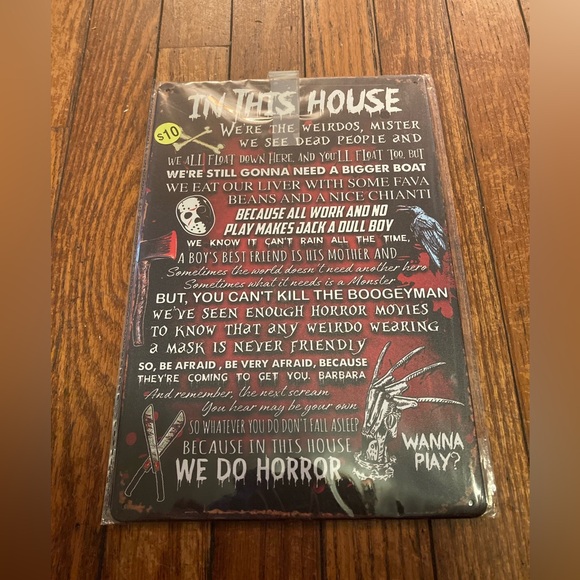 Other | In This House Horror Sign | Poshmark